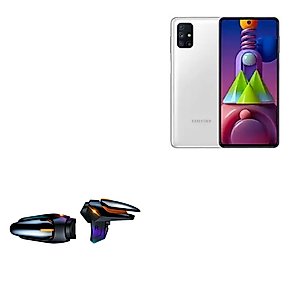 BoxWave Gaming Gear Compatible with Samsung Galaxy M62 - Touchscreen QuickTrigger Auto, Trigger Buttons Autofire Gaming Mobile FPS - Jet Black