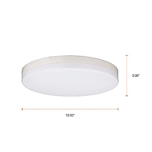 LEDVANCE Sylvania 13" Flush Mount Light Fixture with LightSHIELD Technology, Germicidal, 18W=100W, 1260 Lumens, Dimmable, 90 CRI, 3500K (Bright White), White (75749)