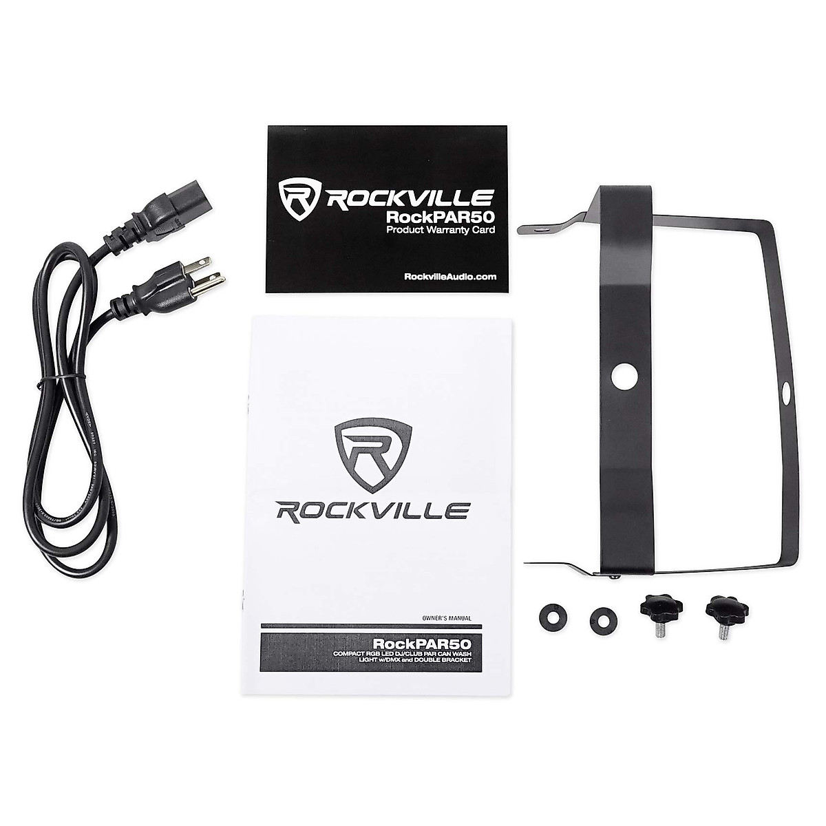 (24) Rockville LED RGB Par Can Wash Light + Dual Bracket Bundle: (1) Lighting Controller + MIDI Control, (1) 25ft 3 Pin DMX Lighting Cable, (23) 10ft 3 Pin DMX Lighting Cables (49 Items)