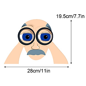 Nosy Old Man & Lady Fence Peeker Decorations Outdoor Grumpy Neighbor Couple Over Fence 11" Cute Garden Fence Yard Sign Ornament,Lifelike Backyard Fence Peeking Neighbor Couple Yard Art Decor (Man)