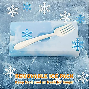 Bento Box for Kids, Two-color design Lunch Box with Sauce Containers, Leak Proof, Dishwasher & Microwave Safe and 3 Compartments Meal Prep Bento Box with Ice Pack for Boys Girls School, Work, Travel