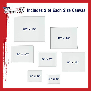 U.S. Art Supply Rectangular Variety Assortment Professional Artist Quality Acid Free Canvas Panels 14-Total Panels (2-EA: 12x16, 11x14, 9x12, 8x10, 5x7, 4x6, 3x5)
