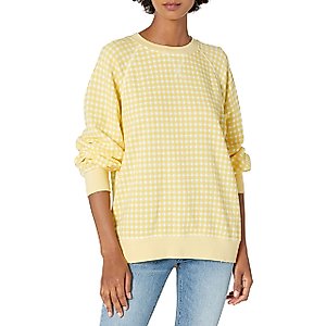 Bandier x Sincerely Jules_The Juniper Crew Neck Sweatshirt Vintage Yellow Gingham-M