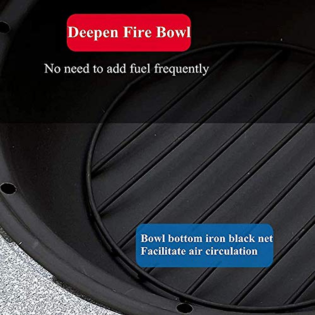 NEWCES Safety Certification Wood Burning Barbecues Grills Garden Fire Pit BBQ Grill Big Fire Bowl Barbeque Grill Charcoal Barbecues Grills for Grilling & Campfire & Cooking