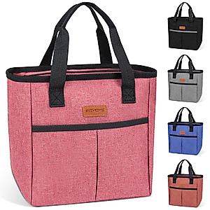 FITHOME Small Insulated Lunch Bags for Women, Leakproof Lunch Box for Women and Men, Reusable Thermal Lunch Tote Cooler, Adults Fashion Lunch Bags for Work/Picnic/Travel