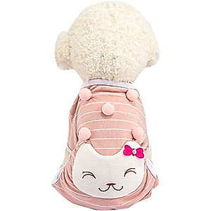 Woo Woo Pets Dog Pajamas Costumes Doggie PJS Puppy Jumpsuit Clothes Soft Pet Onesies Jammies Cute Camouflage Cat Apparal Dog Shirt, Pink