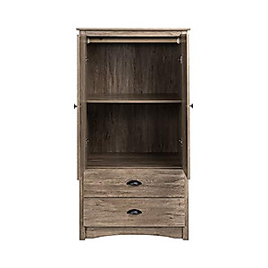 Prepac Salt Spring Rustic Wardrobe Closet with Drawers and 2 Doors, Farmhouse Armoire Portable Closet 22" D x 31.5" W x 58.75" H, Drifted Gray, DDC-3359-K