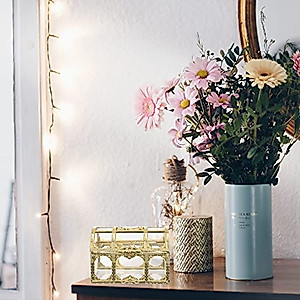 NUOBESTY Treasure Chest Pirate Keepsake Jewelry Box Small Transparent Vintage Decorative Metal Box for Kids Birthday Pirate Party Favors