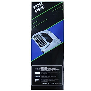 TiMOVO PS5 Controller Keyboard with Green Backlight, Wireless Bluetooth Keypad Chatpad for Playstation 5 Controller, Mini Game Keyboard Built-in Speaker with 3.5mm Audio Jack for PS5 Accessories,White