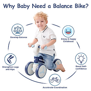 Ancaixin Baby Balance Bike Toddler Bicycles 1-4 Years Gifts for 18 Month Old Boy Girl Riding Toy for Balance, Cycling and Running Training with Adjustable Seat(Blue_New)