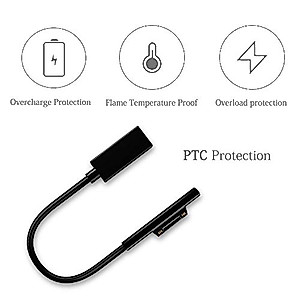 Microsoft Surface Connect to USB-C PD 15V Charging Cable Compatible for Microsoft Surface Pro Series, Surface Book Series, Surface Laptop Series, Surface Go (Female USBC)