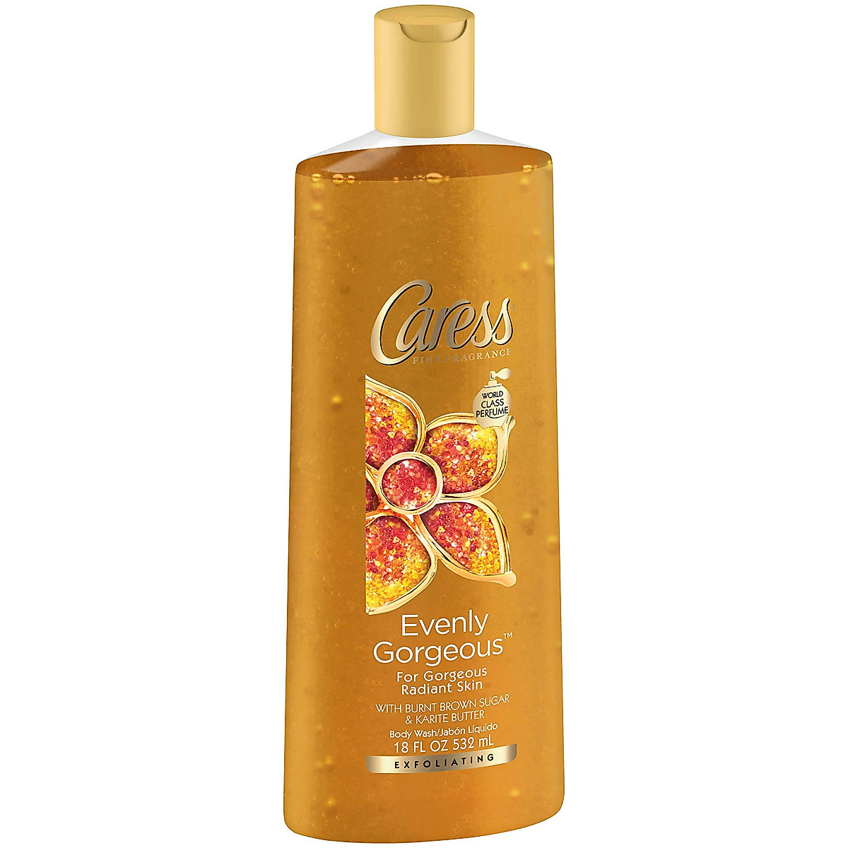 Caress Evenly Gorgeous With Burnt Brown Sugar & Karite Butter Body Wash 18 oz ( Pack of 3)