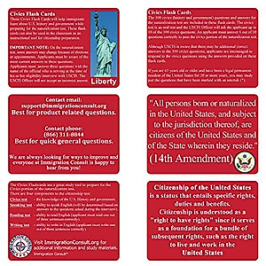 US Citizenship test civics flash cards for the naturalization exam with all official 128 USCIS questions and answers. Illustrated Pocket Box set flashcards to help study for the American Civics