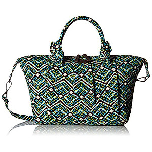 Vera Bradley Women's Cotton Hadley Satchel Purse, Rain Forest, One Size
