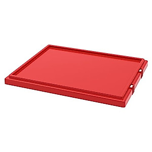 Akro-Mils 35191 Lid for 35190 and 35195 Plastic Nest and Stack Storage Tote, Red, (6-Pack)