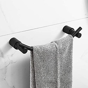 SilteD Towel Holder 10 Inches Hand Towel Holder Bathroom Towel Bar Towel Rack Towel Hanger Stainless Steel Wall Mount Bathroom Accessories Towel Rack/Black