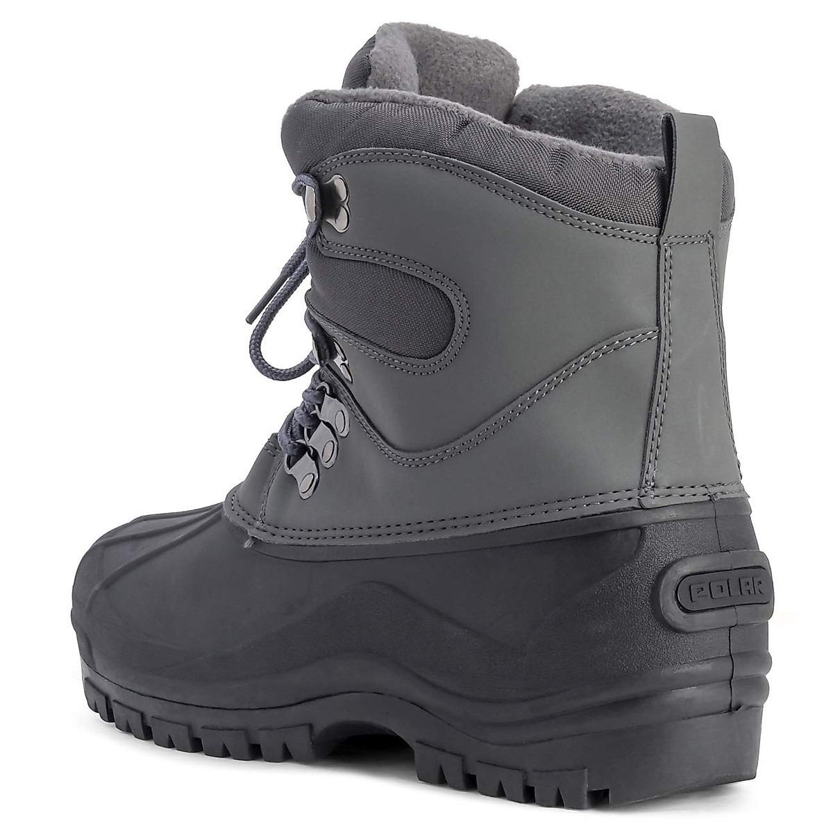 POLAR Mens Snow Waterproof Duck Hiking Bean Hiker Walking Short Ankle Boots - Gray - US13/EU46 - YC0441