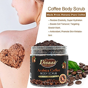 DISAAR BEAUTY Arabica Coffee Body Scrub Remove Dirt Aging Cuticles Reduce Cellulite Refine Pores Nourish Moisturize Skin 200ml/6.76fl.oz
