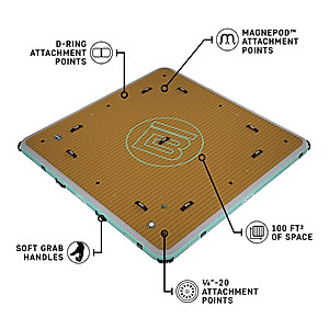 BOTE Inflatable Lake Float for Adults | Floating Island - Dock - Raft for Pool & Beach 10'x10'