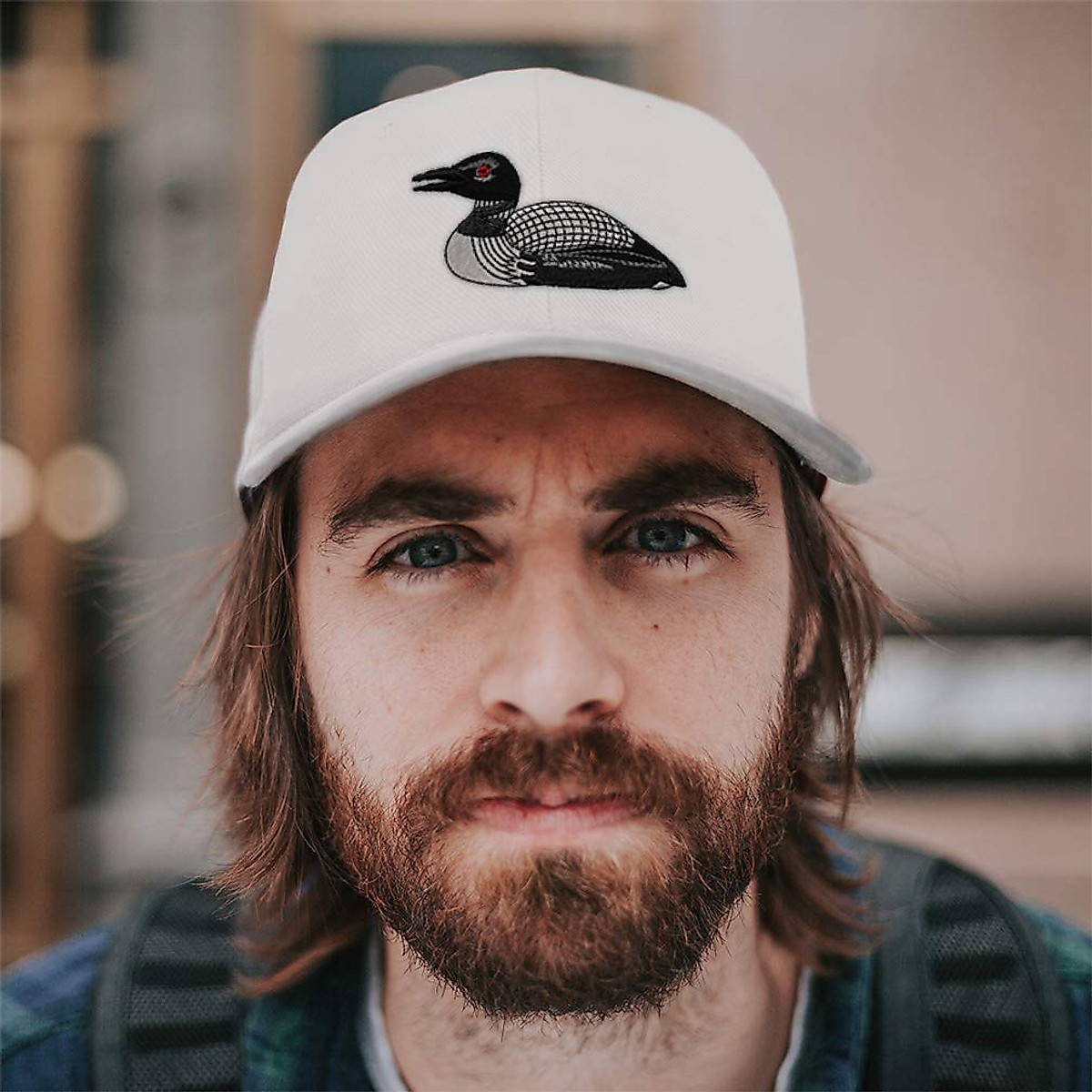 Baseball Cap Loon Embroidery Animals Birds Acrylic Hats for Men & Women Strap Closure Khaki Design Only