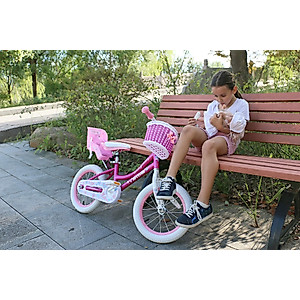 JOYSTAR 16 Inch Girls Bike Toddler Bike for 4 5 6 7 Years Old Girl 16" Kids Bikes for Ages 4-7 yr with Training Wheels and Basket Children's Bicycle in Fuchsia