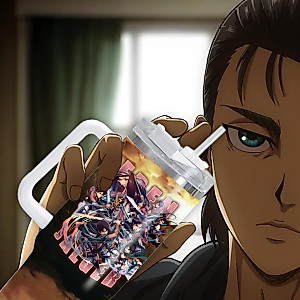 TEEDUU Tumbler Er3n Insulated Tumbler With Handle Stainless Steel Double Wall Vacuum AOT Anime Tumblers Hot Cold Tea Coffee Travel Cup Thermos Mug Gift