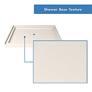 DreamLine SlimLine 32 in. D x 32 in. W x 2 3/4 in. H Center Drain Single Threshold Shower Base in Biscuit, DLT-1132320-22