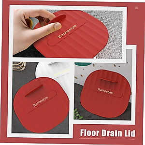 Homoyoyo Toilet Floor Drain Cover Silicone Drain Plug Hair Silicone Drain Cover Bath Drain Stopper Plug Kitchen Sink Stoppers Sewer Drain Strainer Red Filter Cover Tub