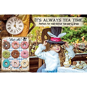 Faivykyd Alice in Wonderland Donut Wall Display Stand,Wonderland Themed Party Decorations for Weddings,Birthday & Donut Grow Up Parties,Mad Hatters Tea Party Props,Eat Me Donut Holder Fits 9 Doughnuts