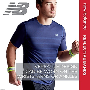 New Balance Reflective Bands - Runners Reflective Arm Band & Leg Ankle Band | Reflective Safety Band for Night Time Running/Jogging, Walking, Cycling/Bicycle/Bike for Women, Men, Kids