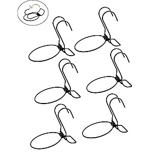 6 Pieces, 6 inches Iron hanging Flower Pot. Metal Plant Wall Hanger, Vertical Garden. Planter Hook Ring, Rail Metal Fence. Indoor and Outdoor. Yard Garden. Wire Trellis. Collapsible Bracket.