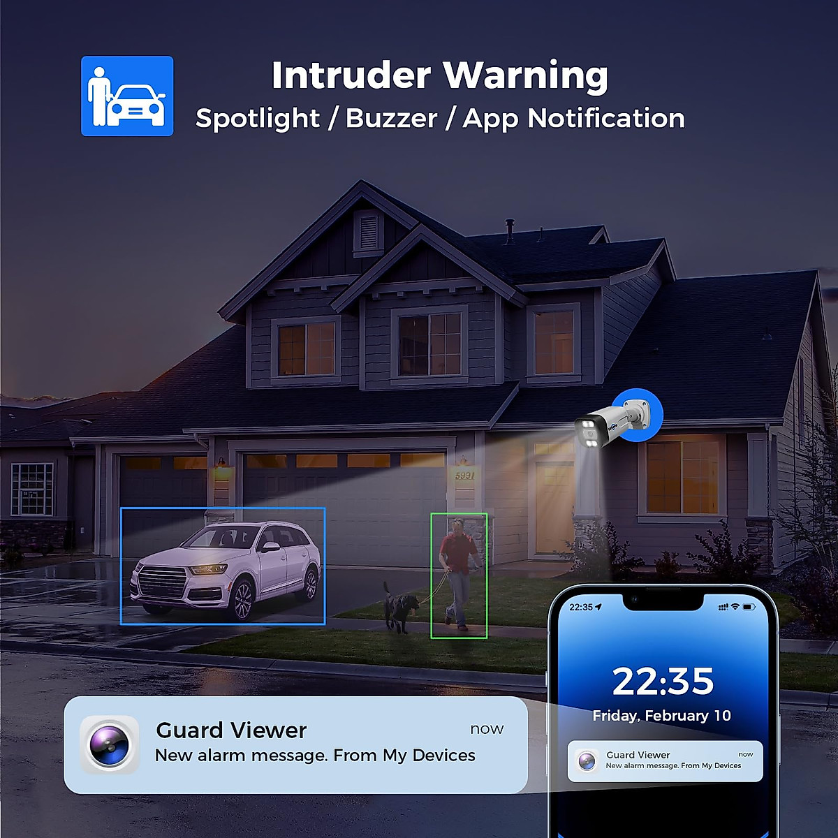 【2-Way Audio+3TB HDD】 Hiseeu 4K PoE Security Camera System,Vehicle/Human Detect, 8MP NVR w/4Pcs 5MP IP Security Camera Outdoor, IP 67Waterproof, Free Motion Alerts, 24/7 Home Surveillance NVR Kit