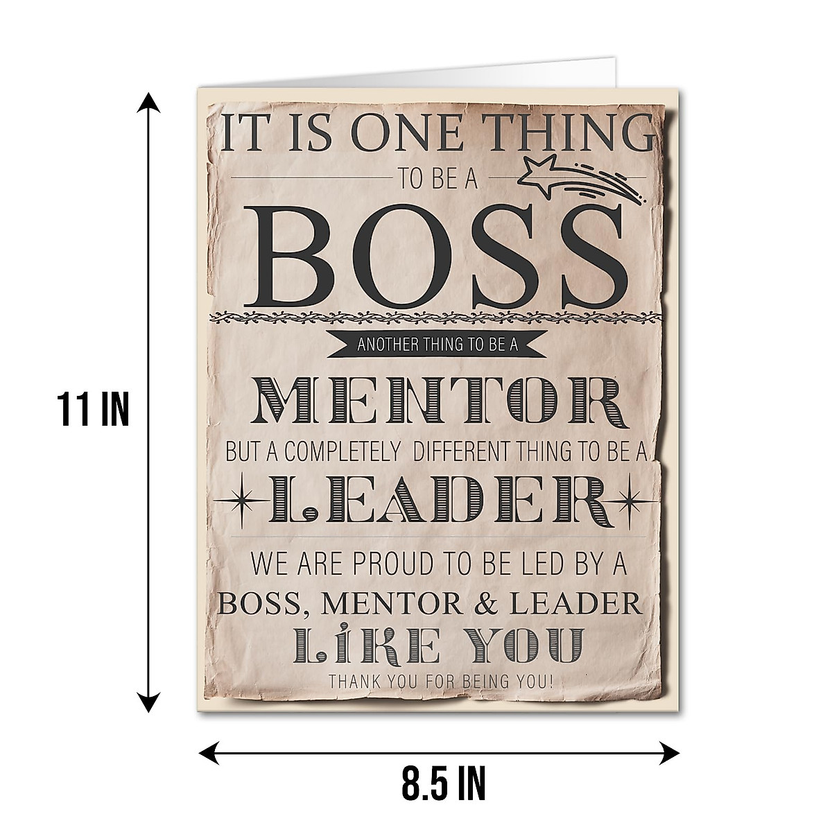 Qiliji Retro Boss Birthday Card for Men Women, Funny Bosses Day Gift, Big Boss's Day Card, Jumbo Boss Birthday Card, Appreciation Card for Boss Leader Mentor, Thank You for Being You
