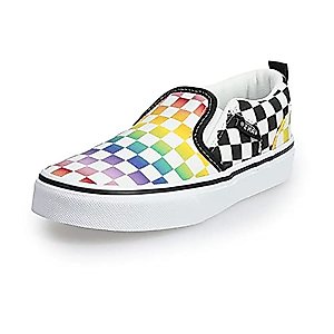 Vans Unisex-Child Classic Slip-on (Little Big Kid) (Rainbow Check (Blk/Wht), Numeric_11)