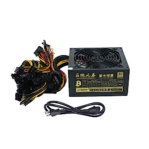 rovjk Mining Power Supply 1800W Support 8 GPU Cards for PSU (110V-220V), Suitable BTC ETH ETC ZEC ZCASH DGB XMR Miners (with Cord Supply)
