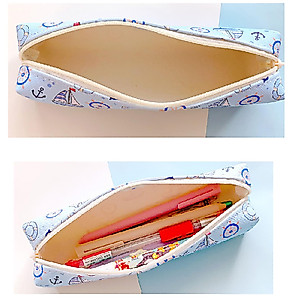 YIKANGHENG 2 Pcs Pen and Pencil Box, 7.5 Inch x 2 Inch x 2 Inch Soft Pencil Bag for Pen and Marker Storage and Holiday Gifts (shark)