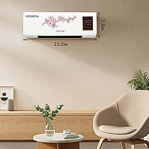 Wall Heater, Electric Space Heater for Bedroom 1400W Electric Heater, LED Display, Adjustable Thermostat, Timer, Safety Protection, Quiet Fan-less Design