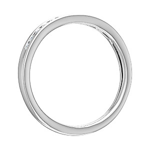 1/5 Carat Channel Set Diamond Wedding Band Ring in 14K White Gold (Ring Size 7)