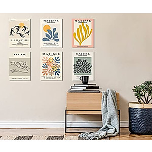 kisswen Matisse Canvas Wall Art Matisse Poster Pictures Aesthetic Henri Matisse Prints Artwork Flower Market Wall Decor (12x16inx6p-Unframed)