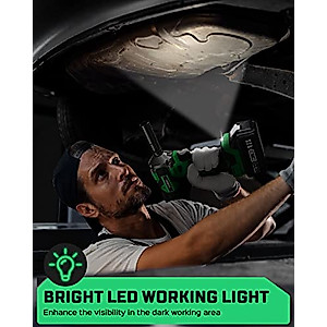 Avhrit Impact Wrench with a Battery, 650Nm/479ft-lbs Impact Wrench 1/2, Cordless Compact Impact Wrench, Brushless Impact Driver Kit for Car Tires Home