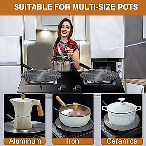 AHOUGER Heat Diffuser For Gas Stove,9.4''Heat Diffuser Plate Upgrade Thickening with Anti-Scalding Handle,Range Heat Diffuser Stove Top,Protects Pot Cookware Accessories