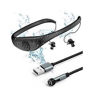 Swimaudios Waterproof MP3 Player for Swimming, IPX8 8GB Underwater Swim MP3, Running, Watersports, 20H Playing Time, Magnetic Charging Cable