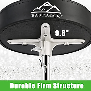 EASTROCK Drum Throne,Padded Drum Seat Drumming Stools with Anti-Slip Feet for Adults and Kids Drummers (Silver)