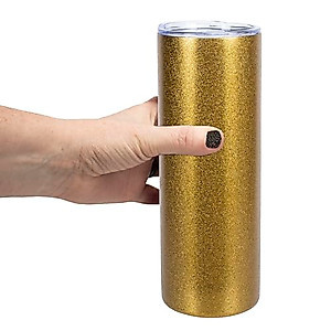 Elanze Designs Fluttering Butterfly Spring Wrap-Around Design 20 Ounce Insulated Stainless Steel Coffee Travel Tumbler Mug Cup, Slide Top Lid & Reusable Straw, Vegas Gold Glitter