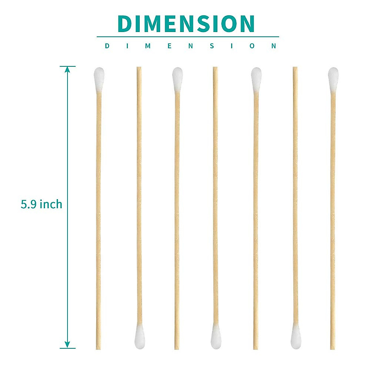 Yinghezu 200 Pcs Count 6" Inch Long Cotton Swabs with Wooden Handles Cotton Tipped Applicator, Cleaning with Wood Handle for Oil Makeup Gun Applicators, Eye Ears Eyeshadow Brush and Remover Tool
