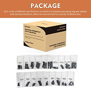 TV Mount Screws Universal TV Installation Hardware Kit Includes M4 M5 M6 M8 TV Sets Screws and Spacers for Samsung, Vizio, LG, TCL, Sony, Sharp, Philips, Panasonic & More Up to 100" HTA001