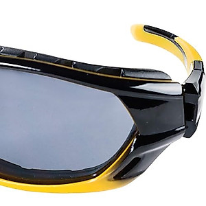 Sellstrom - 70001AZ Polycarbonate Sealed Safety Glasses/Protective Eyewear, Anti-Fog Coating, Detachable Soft Co-Molded Temples, U.S. Military Ballistic Rated, Yellow & Black with Smoke Tint, S70001