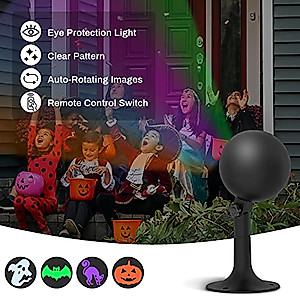 Halloween Lights, Outdoor Projector Indoor Decorations Light Led Spotlight Pumpkin Lighting Plug in Waterproof Decor Projection Show for Outside Yard