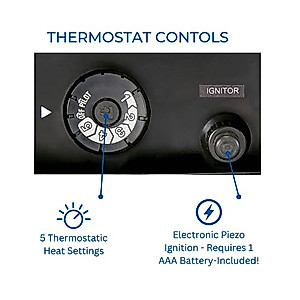 HearthSense VFL24T Dual Fuel Ventless Fireplace Logs Set with Thermostat, Use with Natural Gas or Liquid Propane, 32000 BTU, Heats up to 1100 Sq. Ft, Brown, 24 Inches