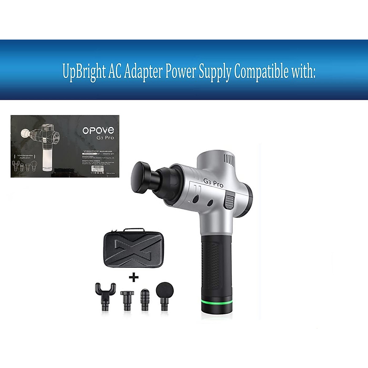 UpBright 25.2V AC/DC Adapter Compatible with Opove G3 M3 Pro Decent Max Sport G3Pro PS252W1000U R241-2501000D Massager Gun Deep Tissue Fascia Massager 25.2VDC 1A 25V 2600mAh Power Cord Battery Charger